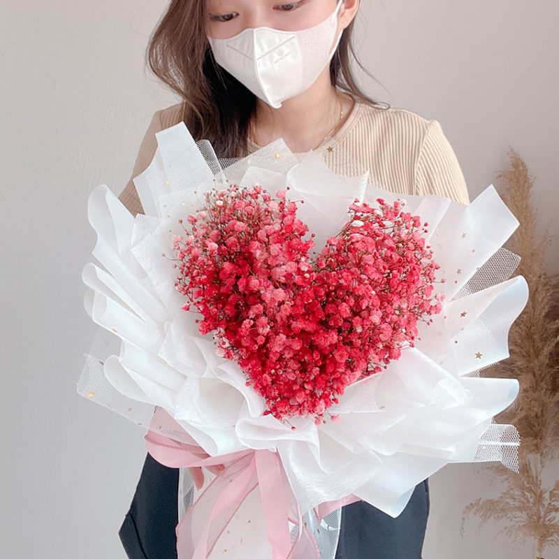 Red Baby Breath - Love Shape - Lartiste - KL Florist