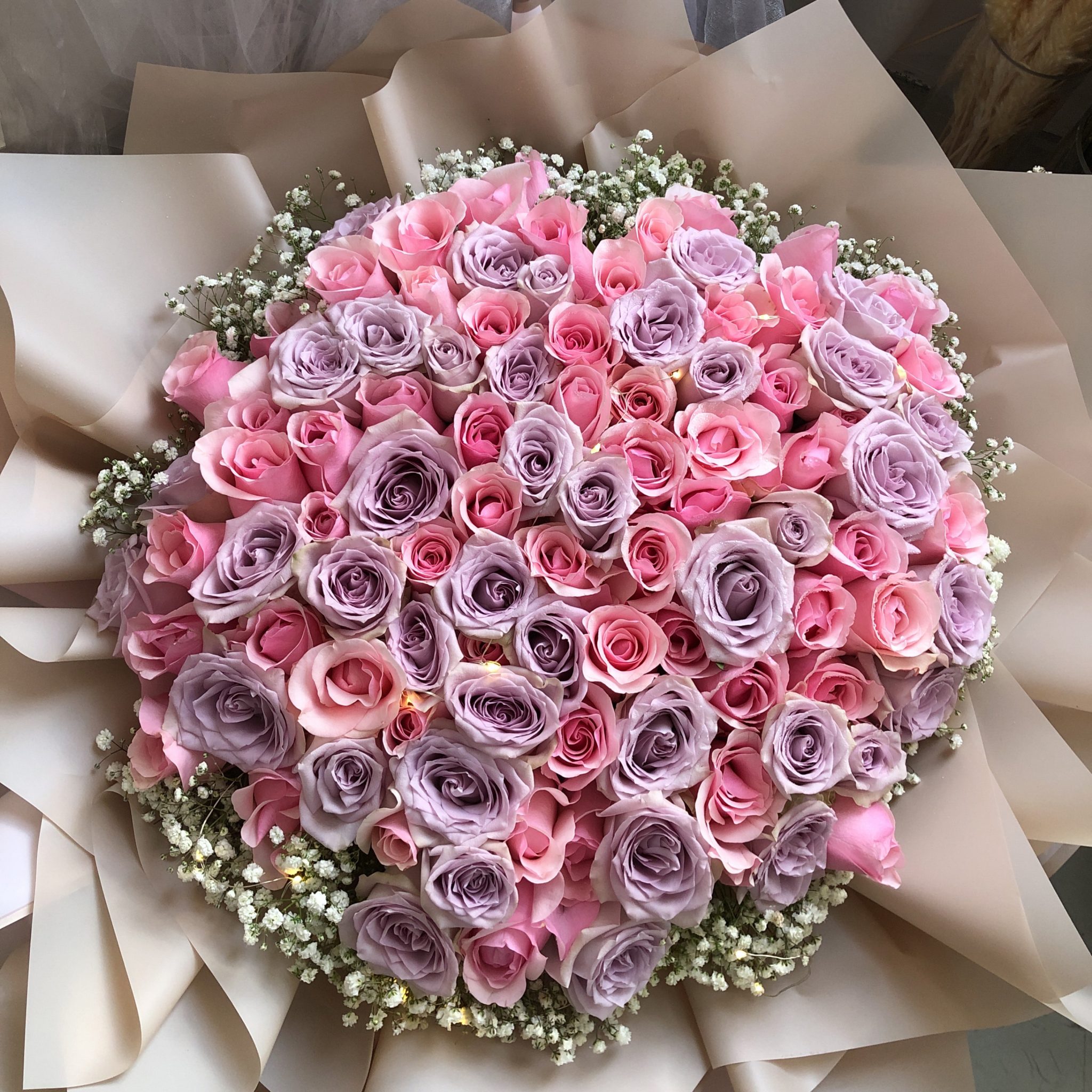 99 Roses - Pink & Purple Roses - Lartiste - KL Florist