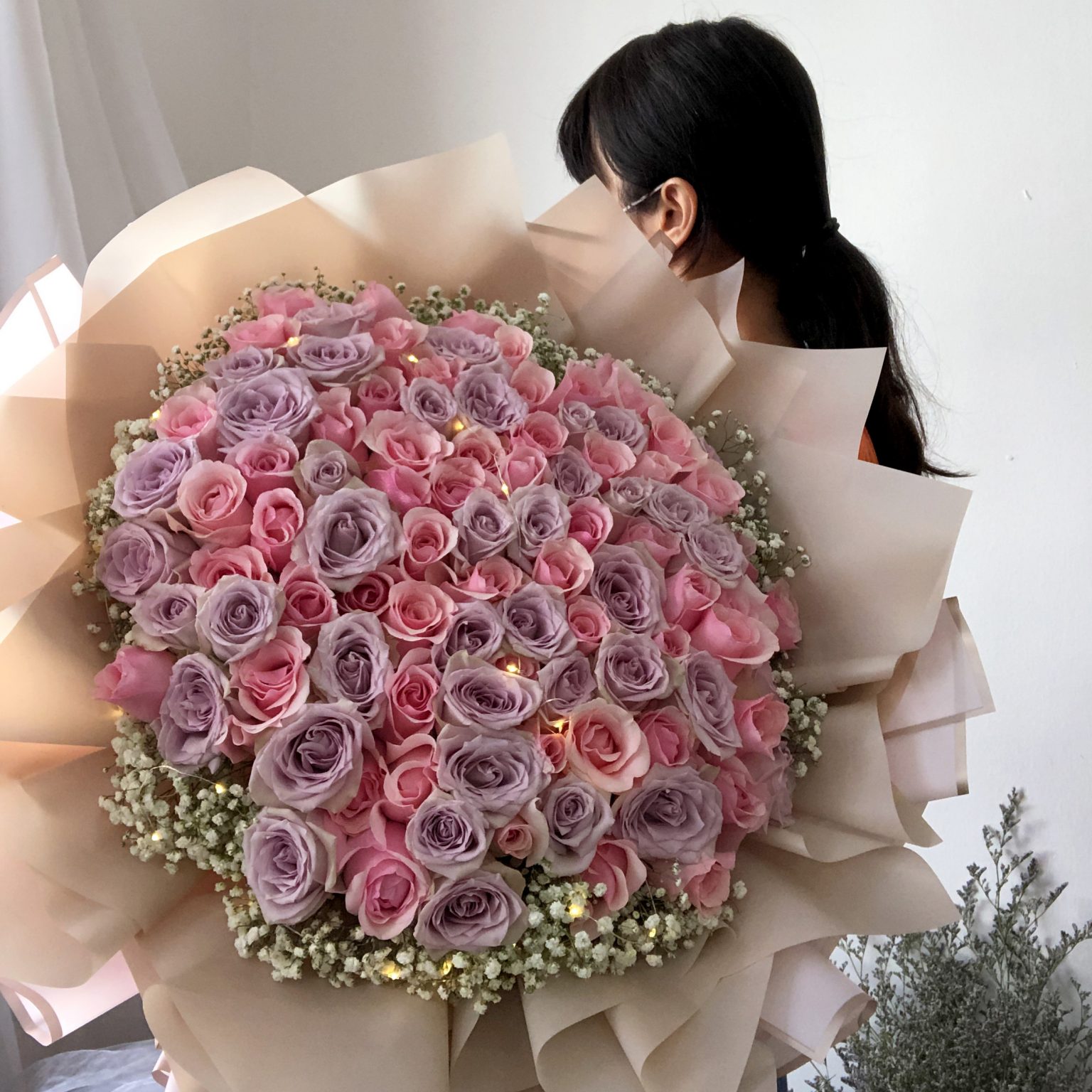 99 Roses - Pink & Purple Roses - Lartiste - KL Florist